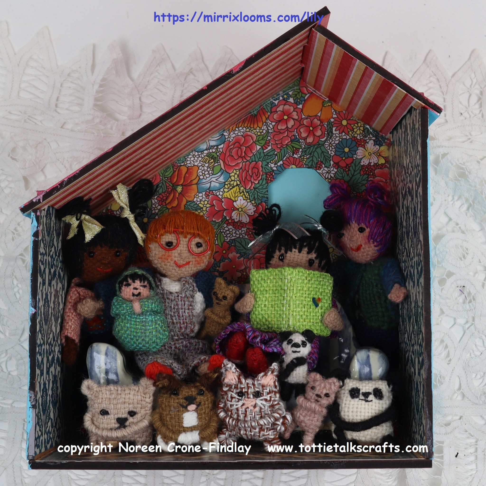 A tiny little book with a woven cover for the Lily Doll project ...